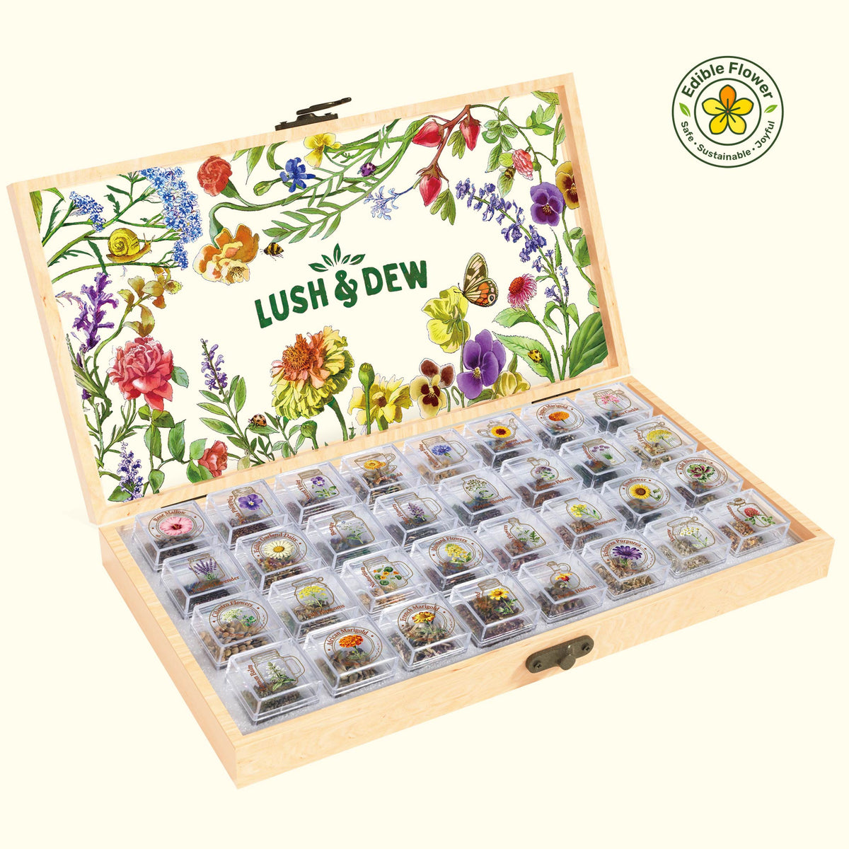 Edible Flower Seed Bank with Almanac 2026 – 32 Non-GMO Varieties – LUSH ...