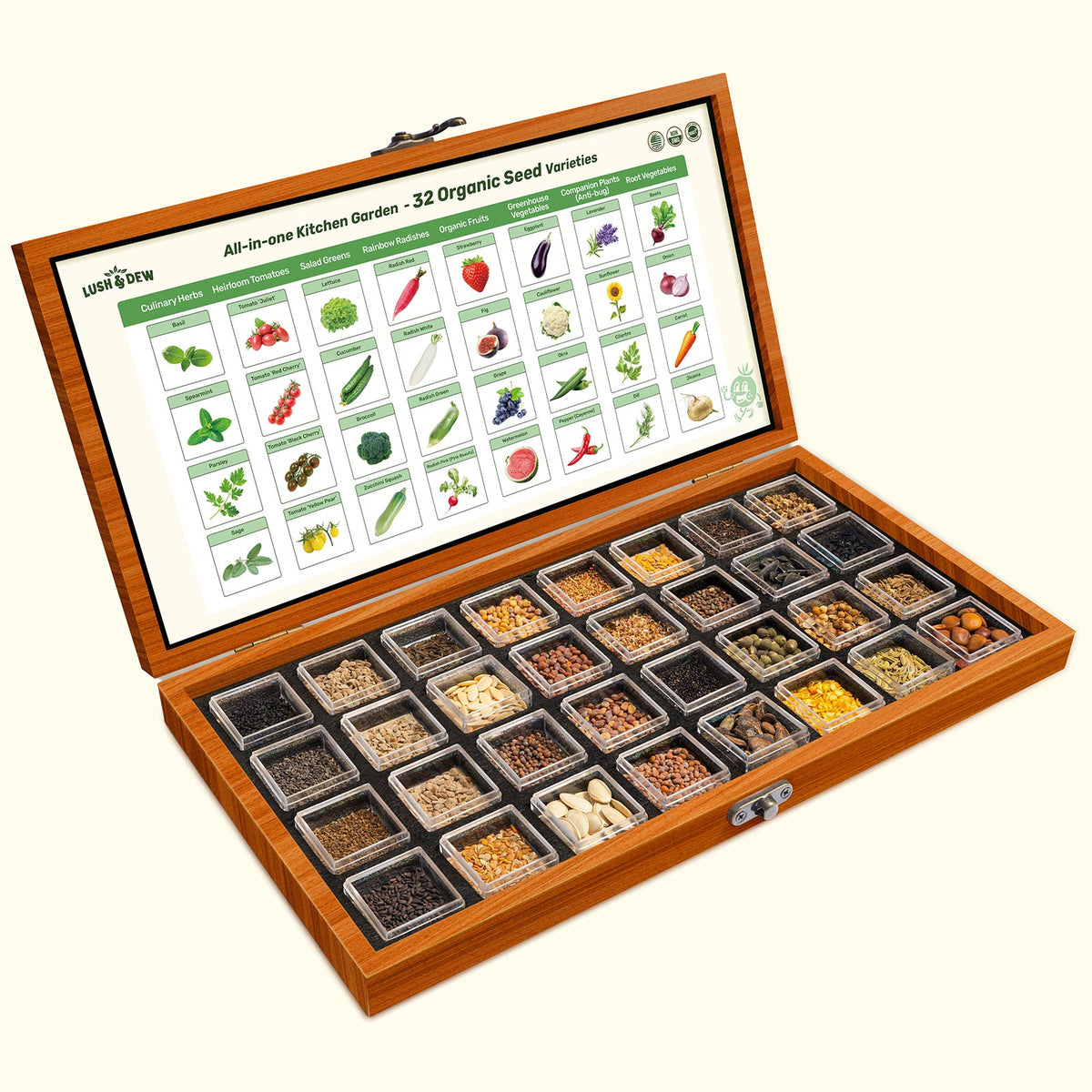 All-in-One Kitchen Garden Seed Bank with Seed Storage Box | LUSH & DEW