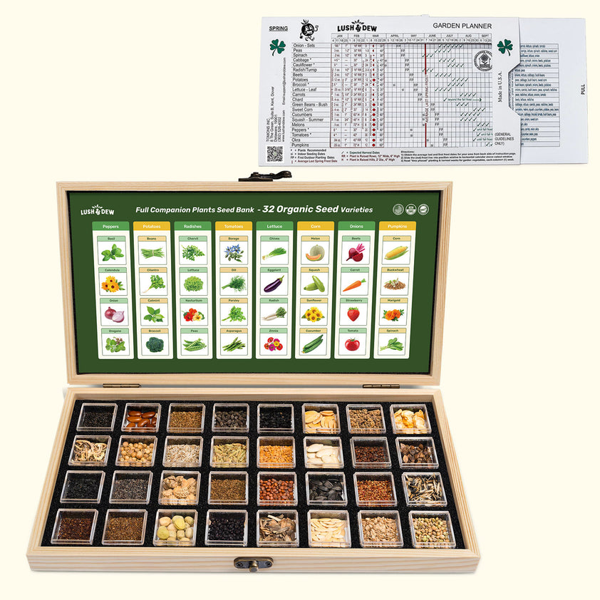 Full Companion Plants Seed Bank With Seed Storage Box | LUSH & DEW