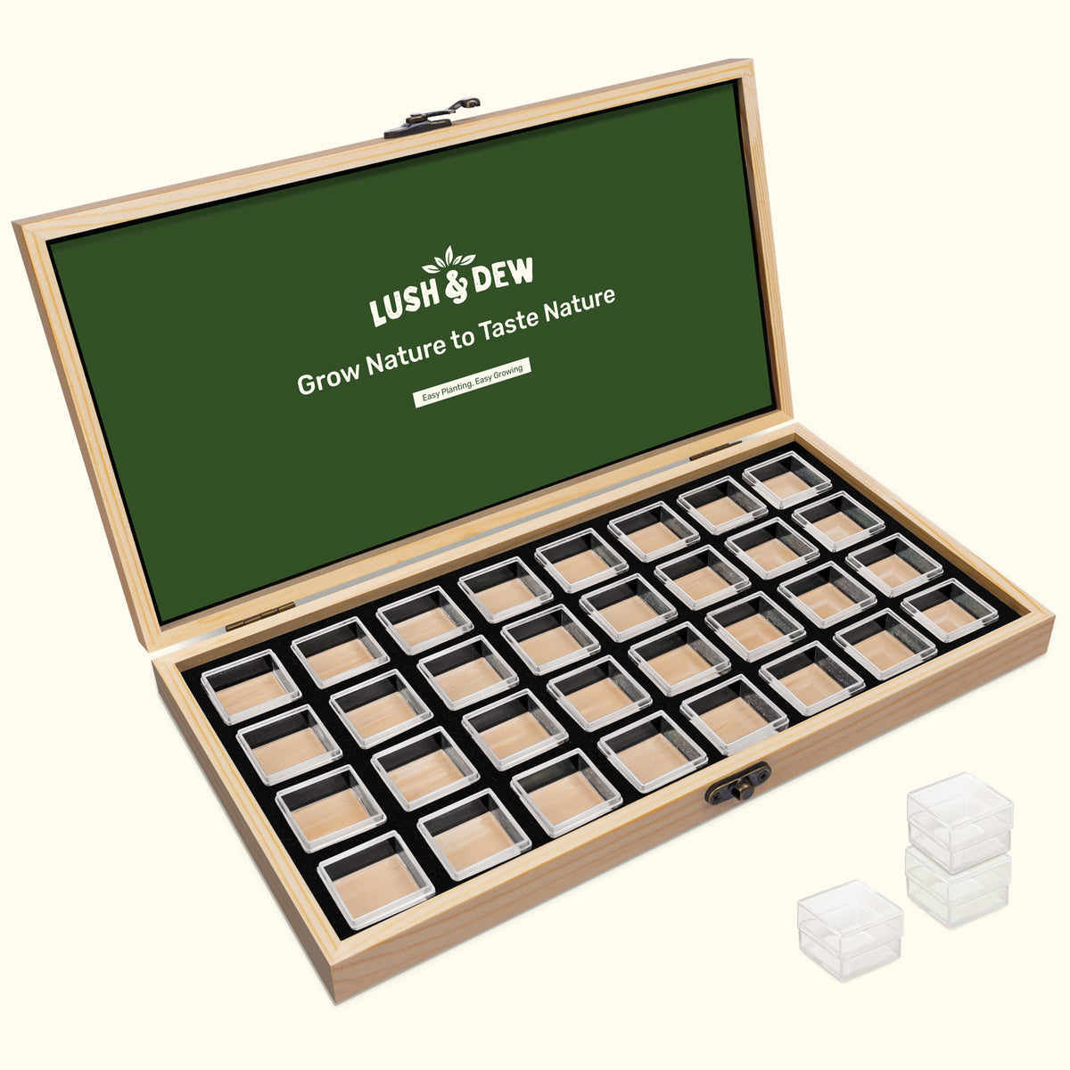 Wooden Mega Seed Storage Organizer with 32 Inner Boxes | LUSH & DEW