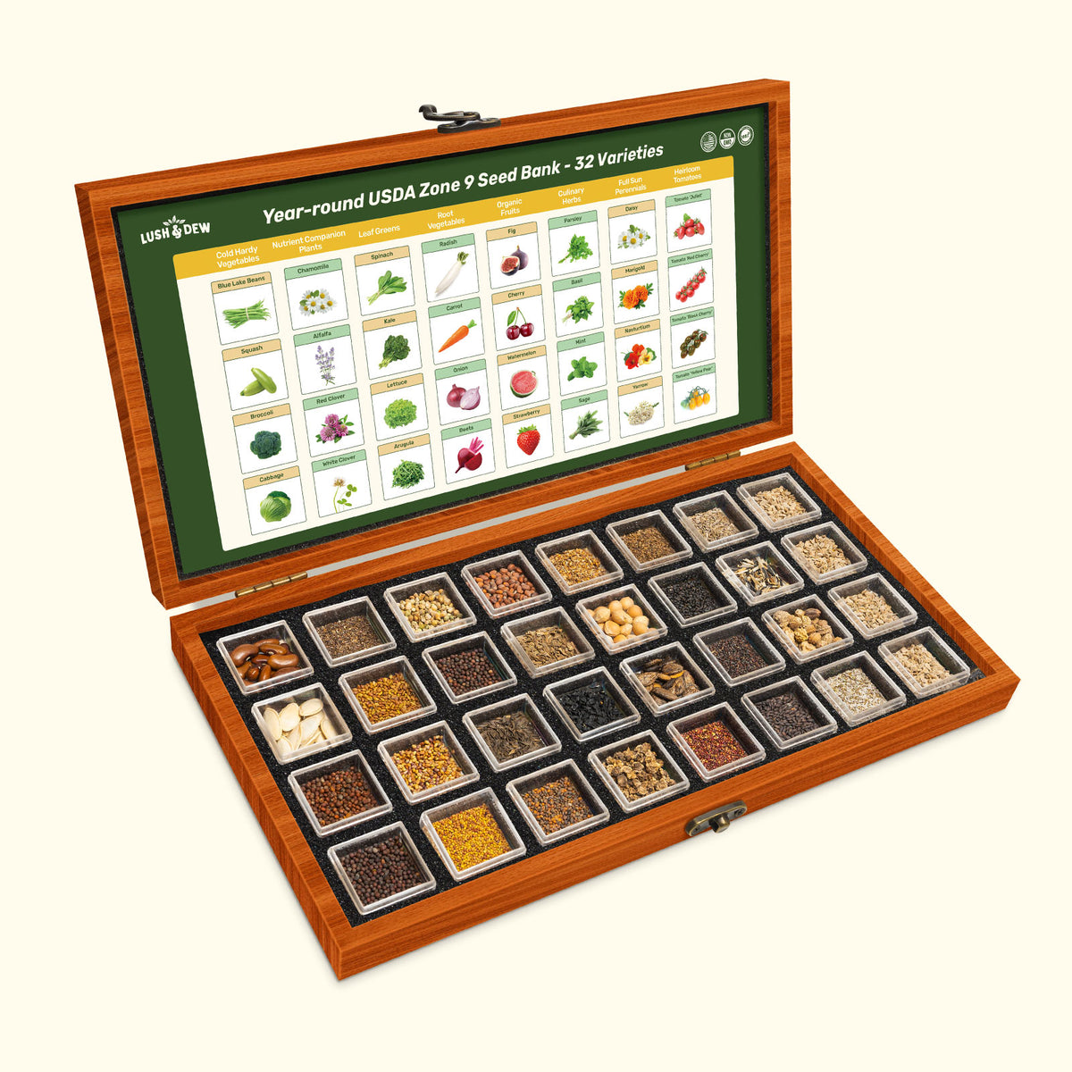 Year-Round USDA Zone 9 Seed Bank With Seed Storage Box | LUSH & DEW