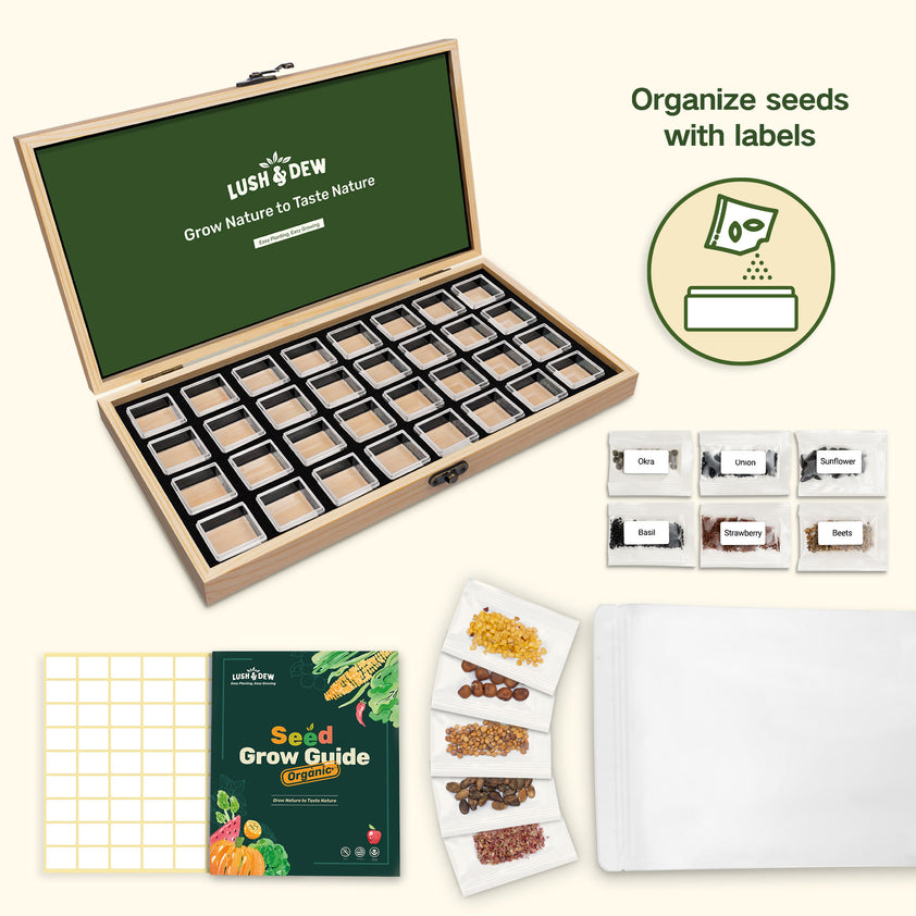 All-in-One Kitchen Garden Seed Bank with Seed Storage Box | LUSH & DEW